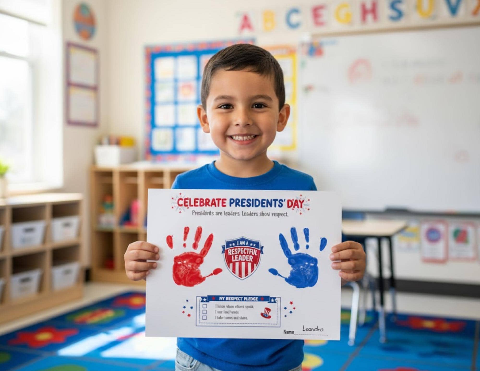 Presidents' Day Handprint Craft for Kids Printable |school Art Project ...