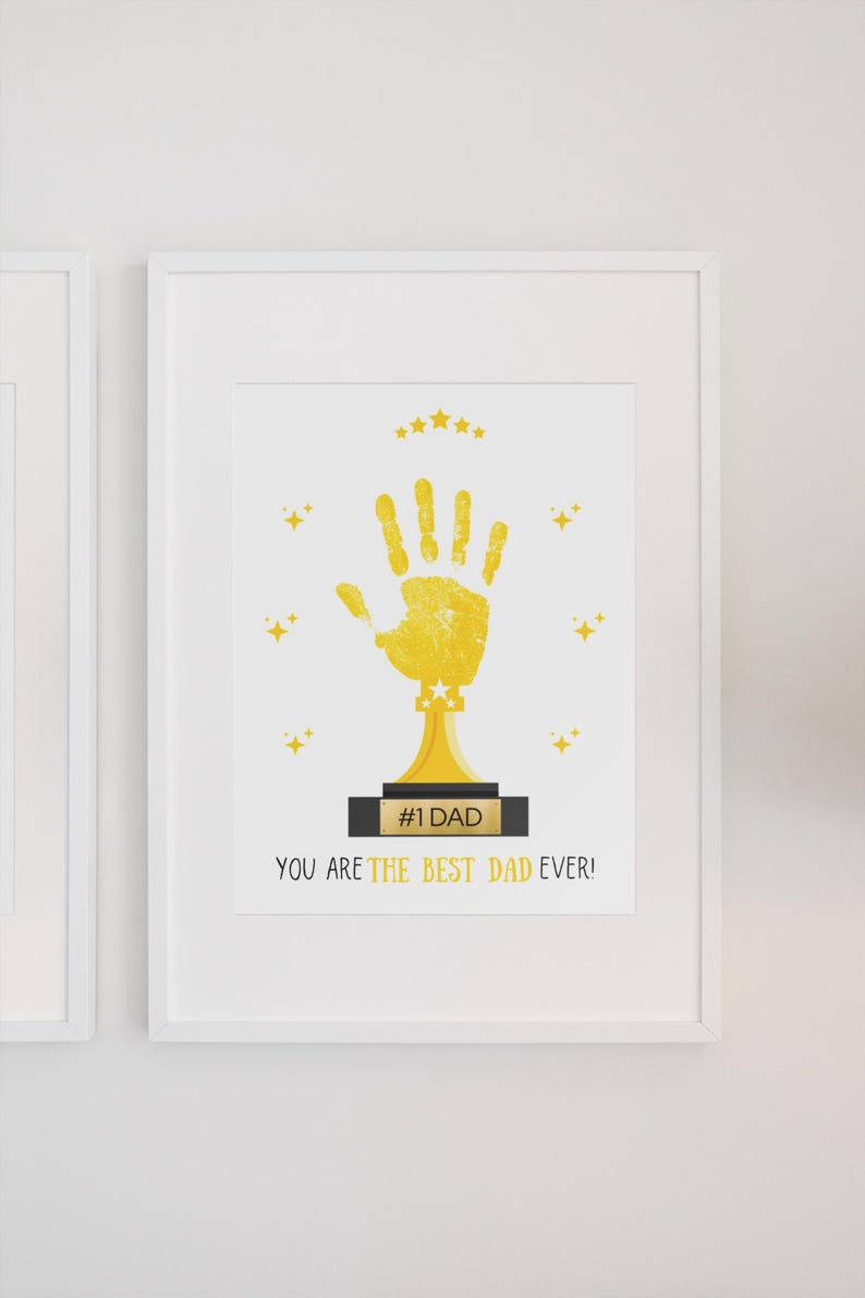 Trophy Handprint Art Craft, Father's Day Gift, for Dad, From Kids, the ...