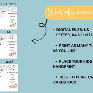 Spider Handprint Poem Art: Halloween Keepsake (PDF Download) - Etsy