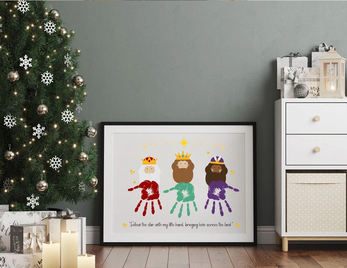 Three Kings Star Handprint Christmas Craft – Nativity Kids Handprint ...