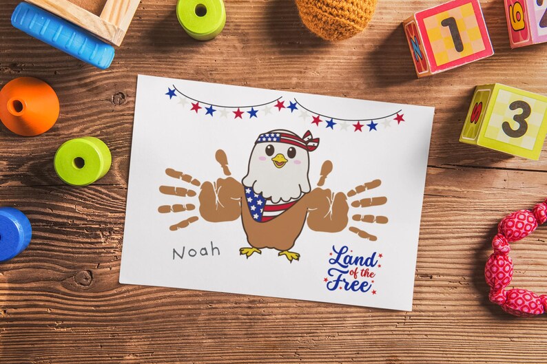 4th of July Handprint Activity for Kids Patriotic Art Printable DIY ...
