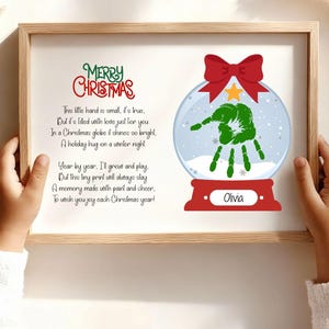 Christmas Handprint Poem Snow Globe, Personalized: Write the Child’s ...