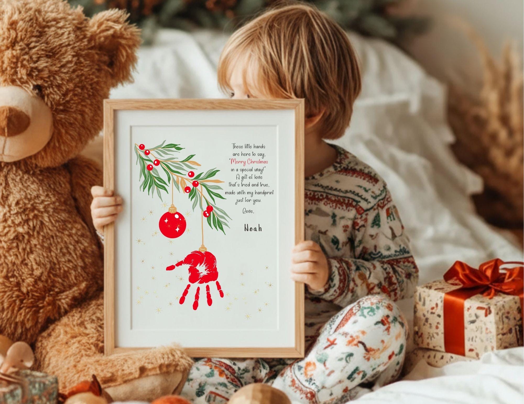 Handprint Ornament Poem Printable – Merry Christmas Keepsake Holiday ...