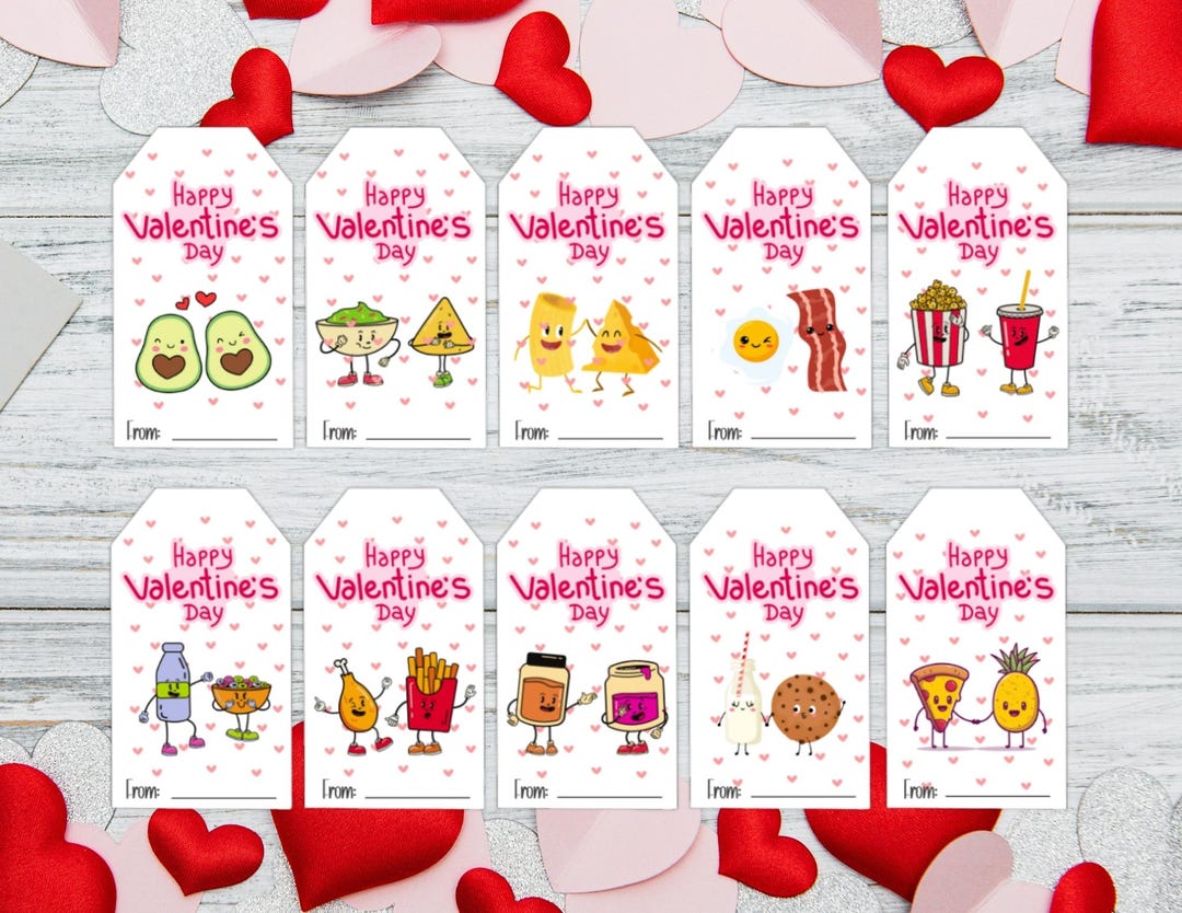 Valentine's Day Gift Tags for Kids Printable, Classroom Valentine Tag ...