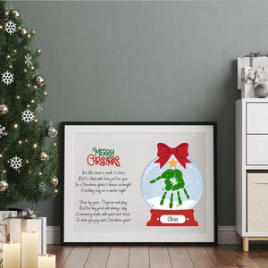 Christmas Handprint Poem Snow Globe, Personalized: Write the Child’s ...