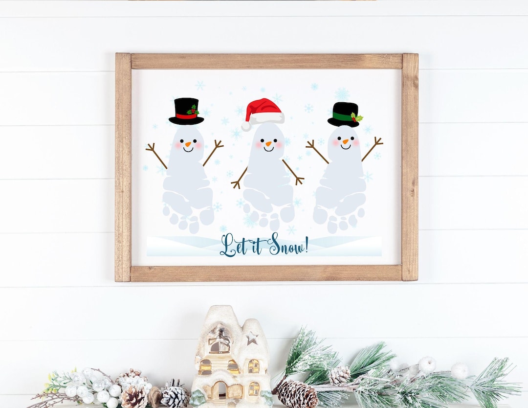 Footprint Snowman Family Printable – Christmas Keepsake Craft Holyday ...