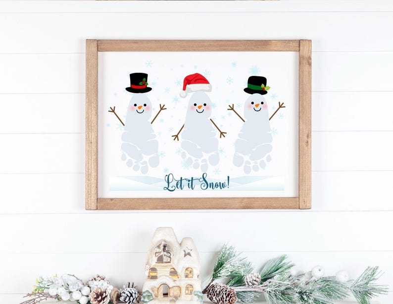 Footprint Snowman Family Printable – Christmas Keepsake Craft Holyday ...