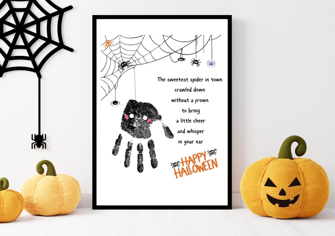 Spider Handprint Poem Art: Halloween Keepsake (PDF Download) - Etsy