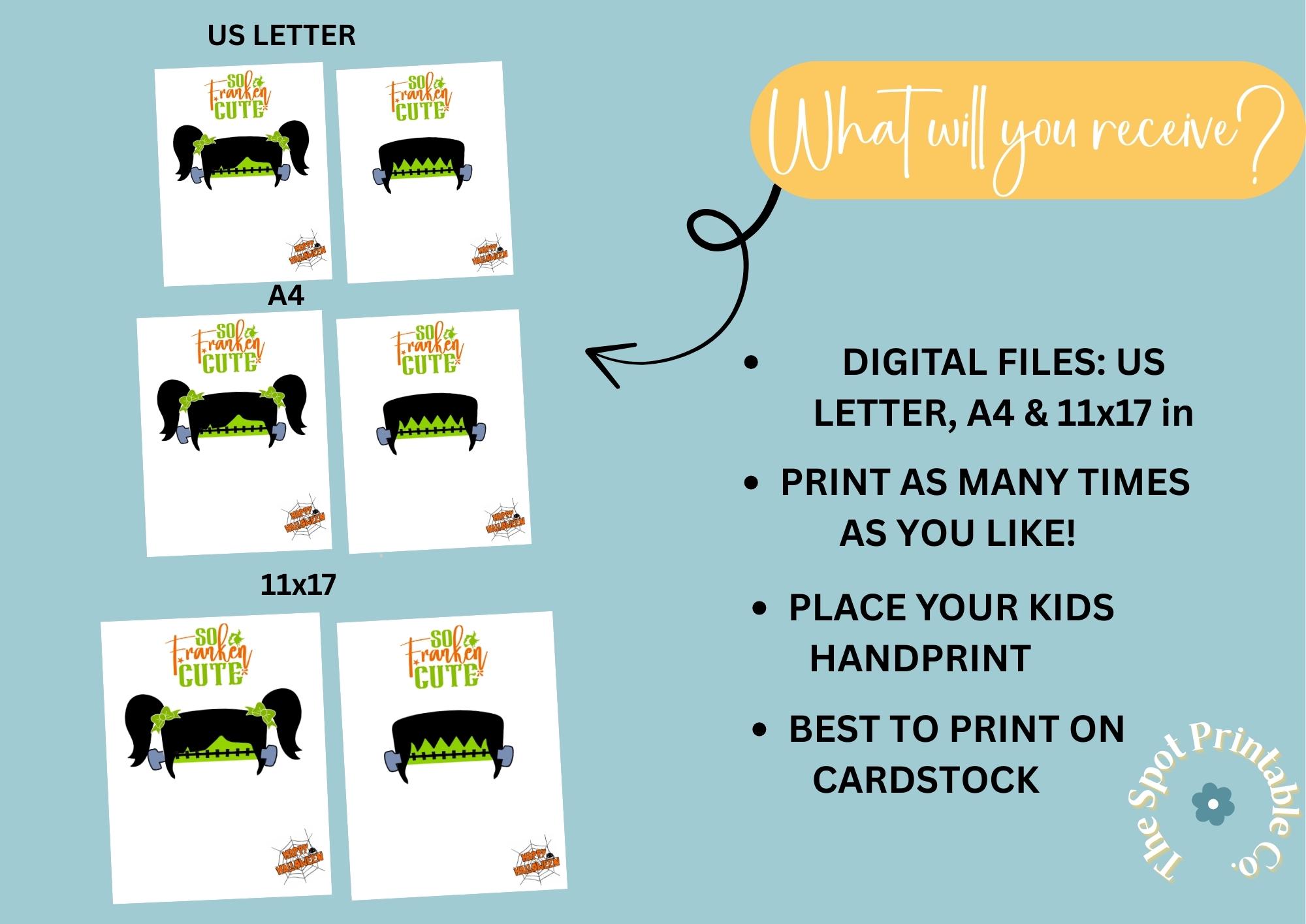 Frankenstein Handprint Art – Halloween Craft, Kid's Printable (PDF) - Etsy