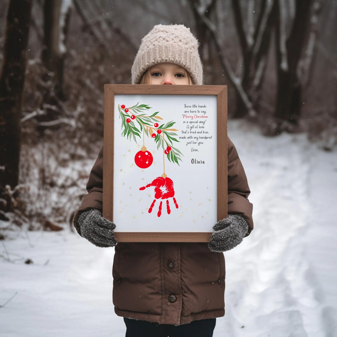 Handprint Ornament Poem Printable – Merry Christmas Keepsake Holiday ...