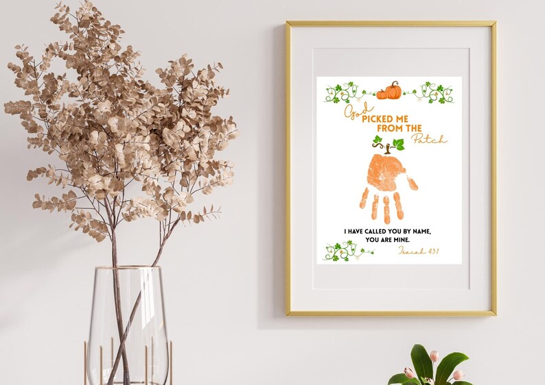 Pumpkin Handprint Craft: God Picked Me, Christian Fall Keepsake (PDF ...