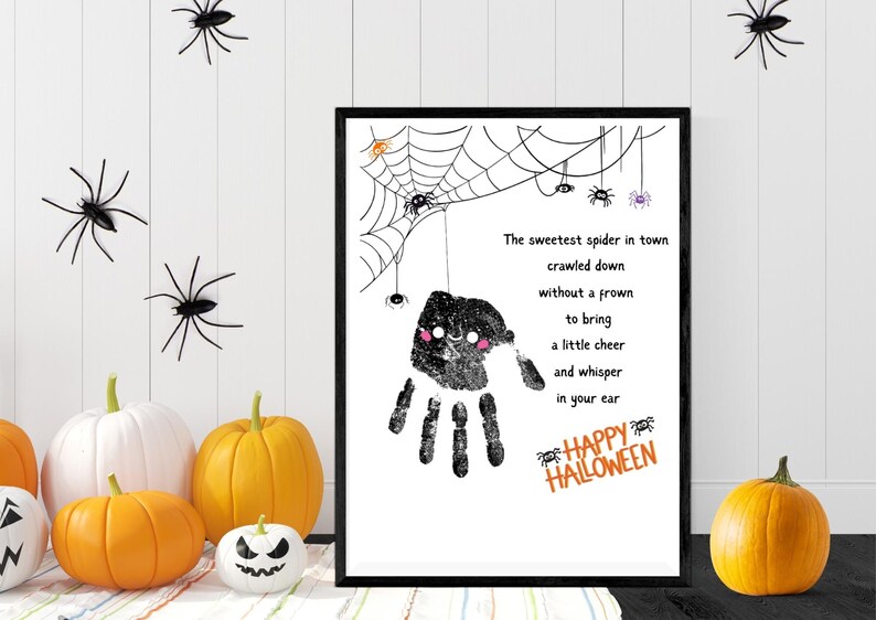 Spider Handprint Poem Art: Halloween Keepsake (PDF Download) - Etsy