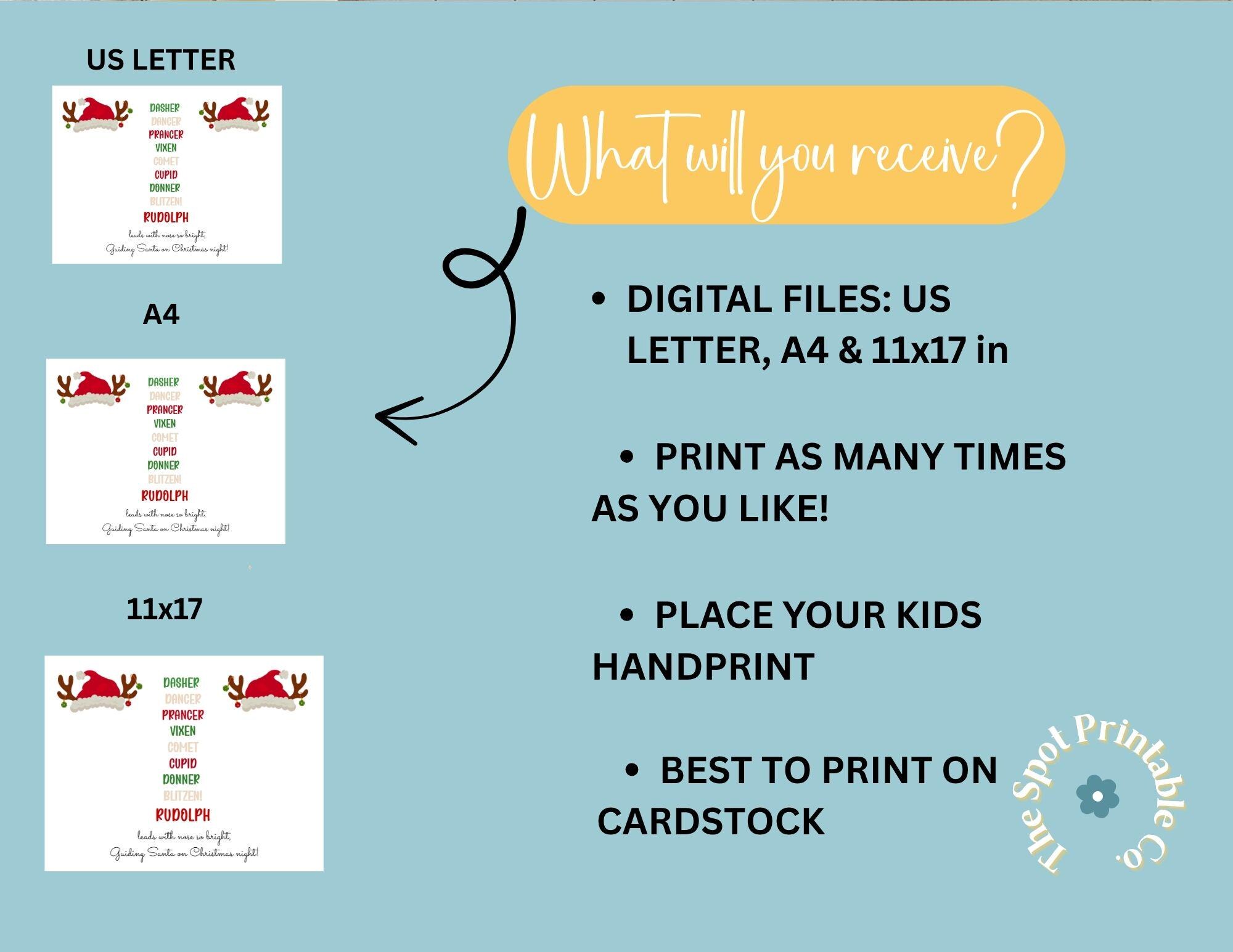 Footprint Reindeer Poem Printable – Rudolph Christmas Keepsake Craft ...