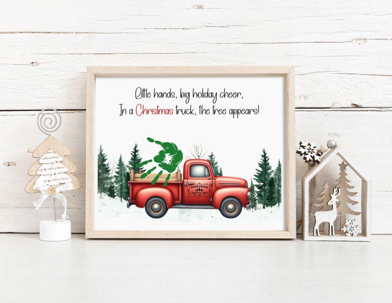 Christmas Truck Handprint Printable, Kids Holiday Keepsake Craft ...