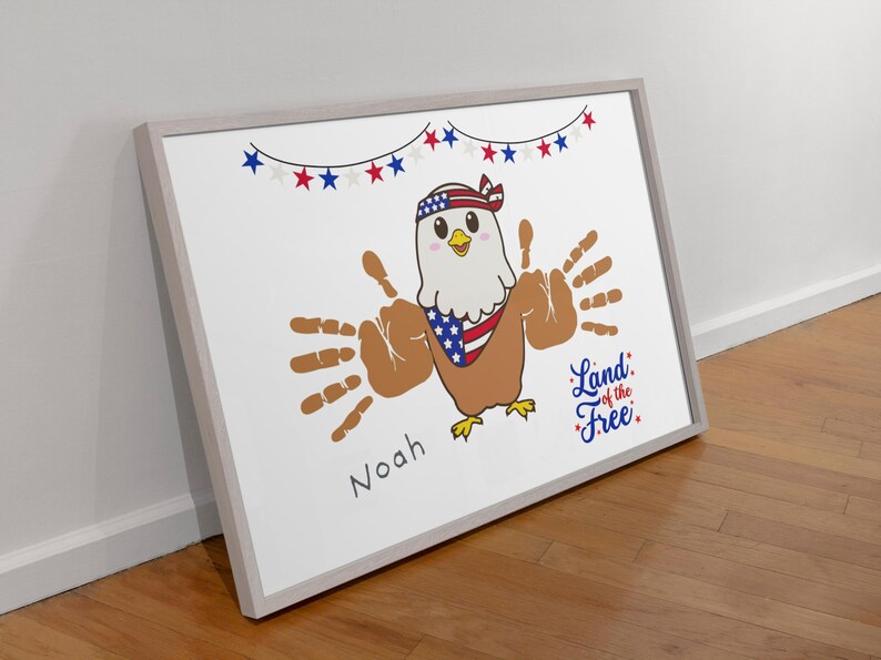 4th of July Handprint Activity for Kids Patriotic Art Printable DIY ...