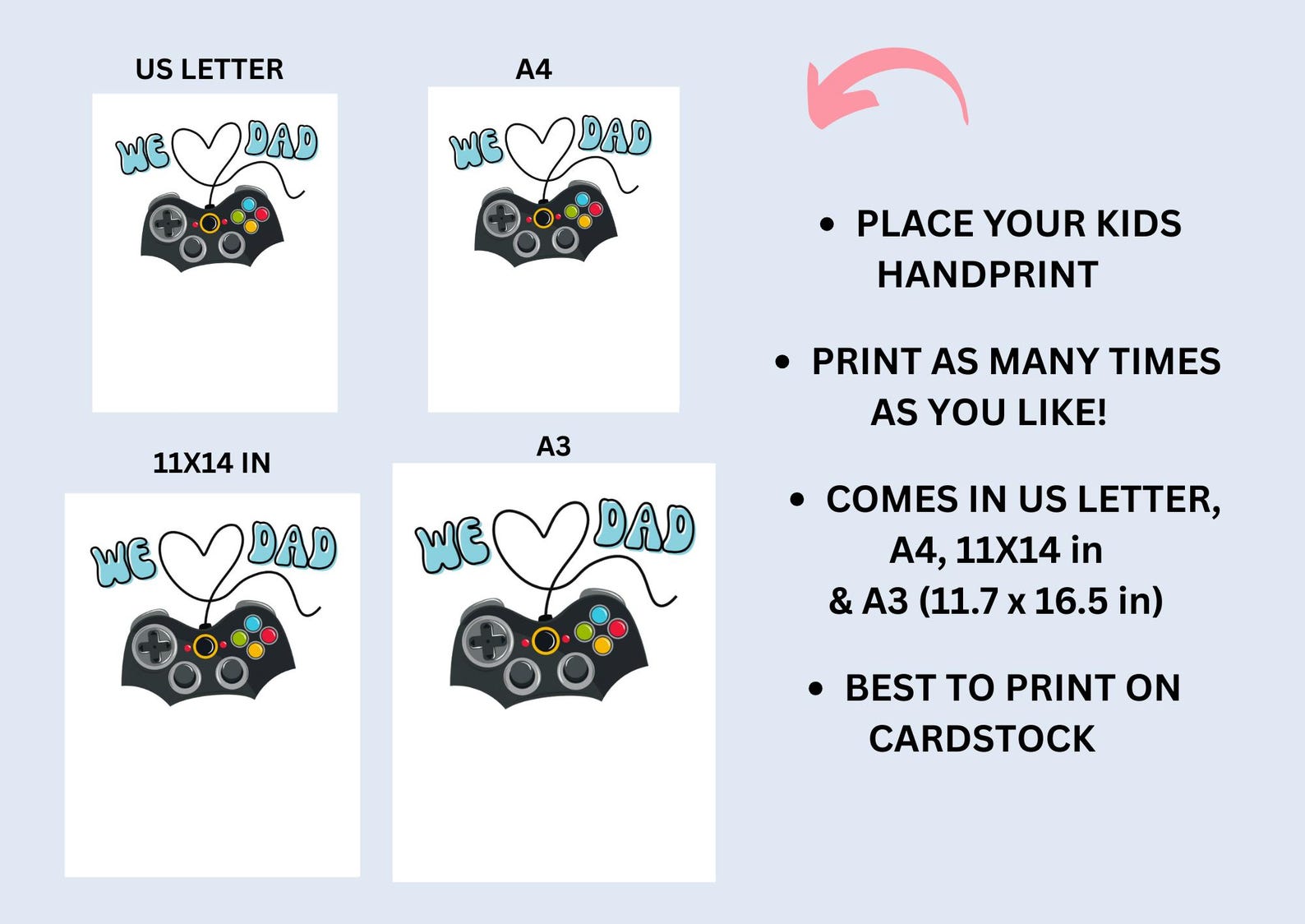 Gamer Dad Footprint Art | DIY Father's Day Gift (digital Download) - Etsy