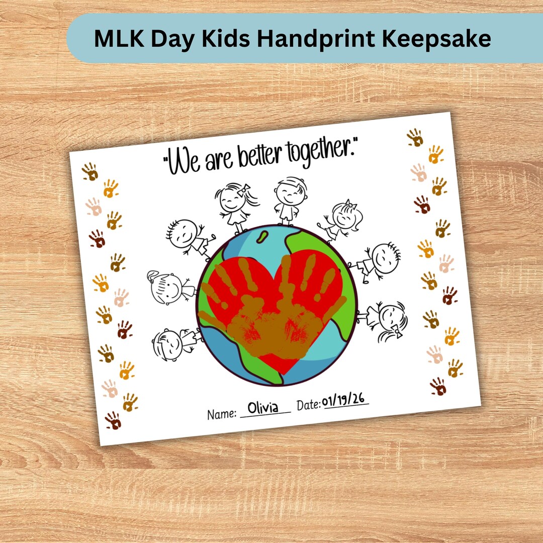 MLK Day Handprint Printable, We Are Better Together Worksheet Kids ...
