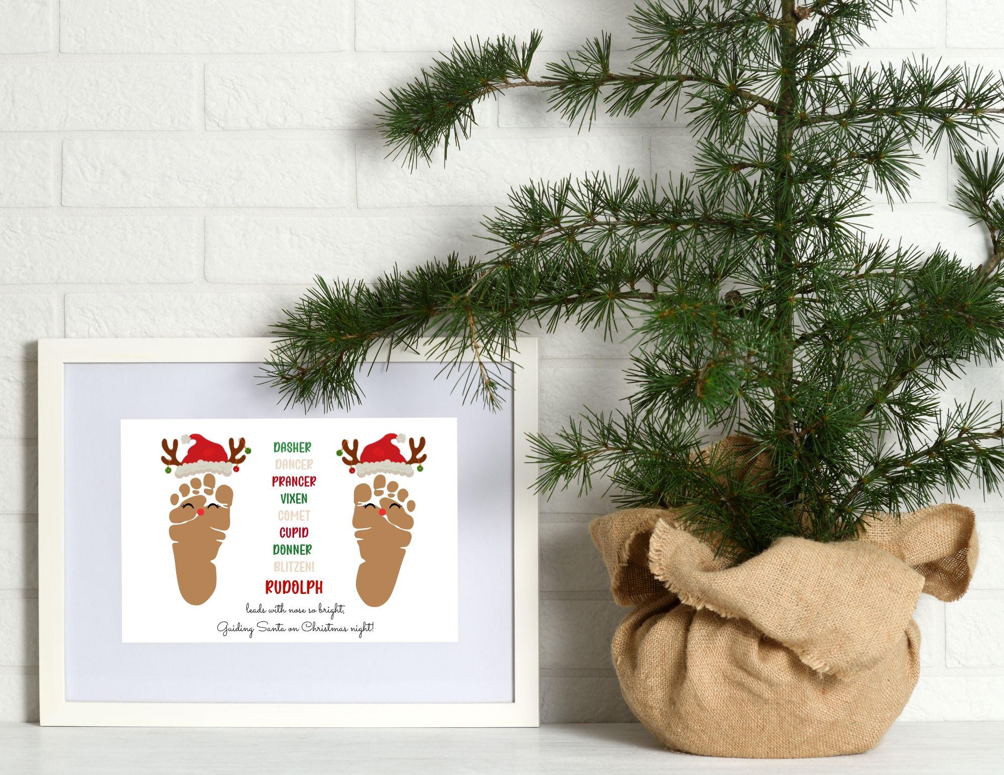 Footprint Reindeer Poem Printable – Rudolph Christmas Keepsake Craft ...