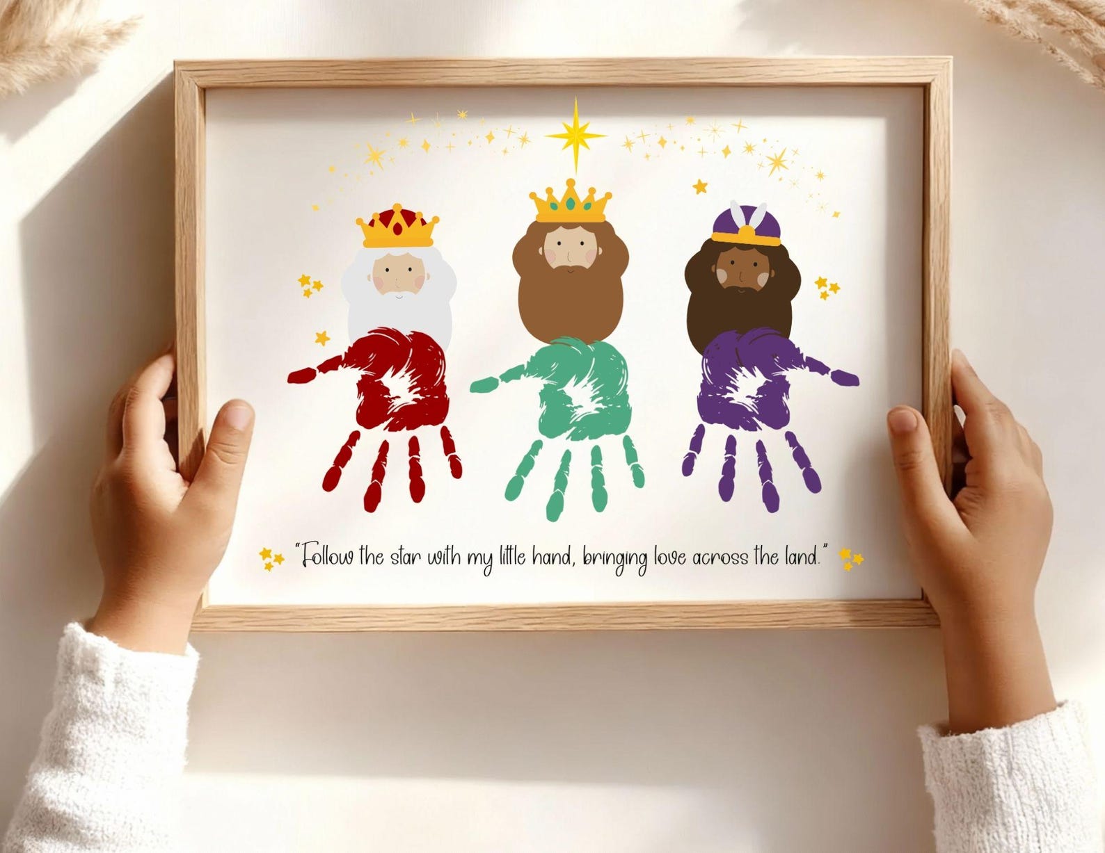 Three Kings Star Handprint Christmas Craft – Nativity Kids Handprint ...