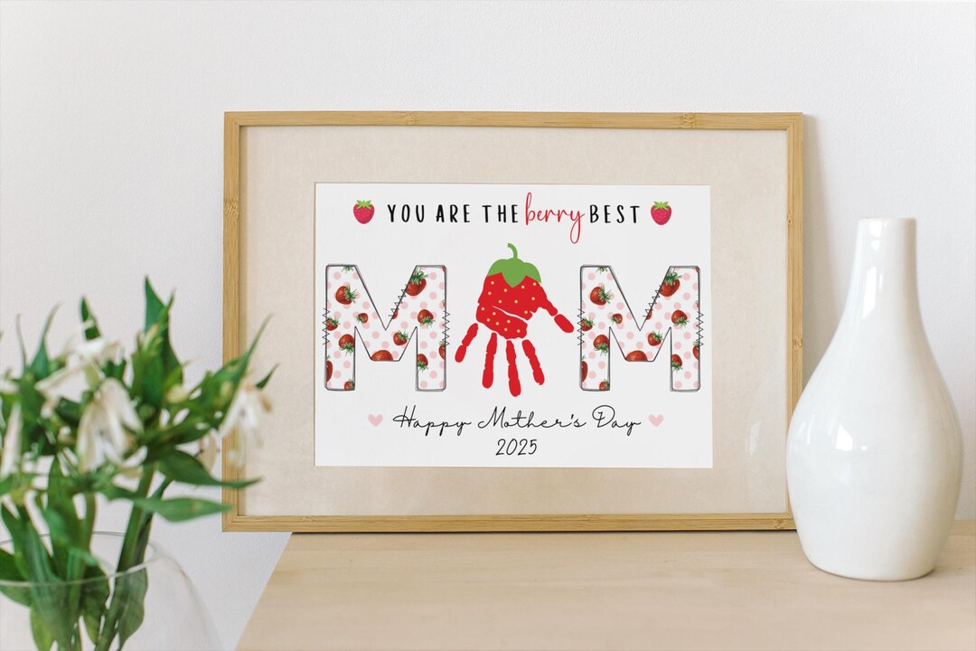 Mothers Day Berry Handprint Strawberry HANDPRINT Art for Kids BERRY ...