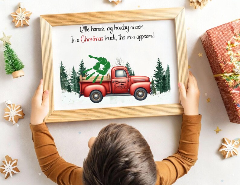 Christmas Truck Handprint Printable, Kids Holiday Keepsake Craft ...