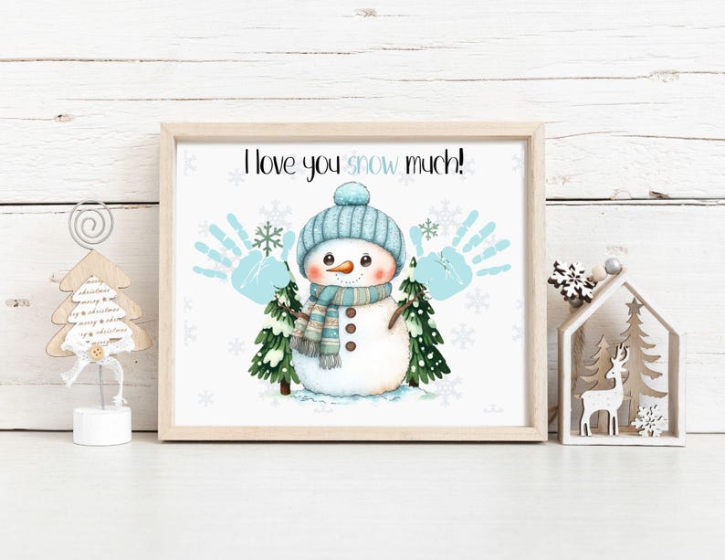 Snowman Handprint Printable, I Love You Snow Much, Digital Download - Etsy