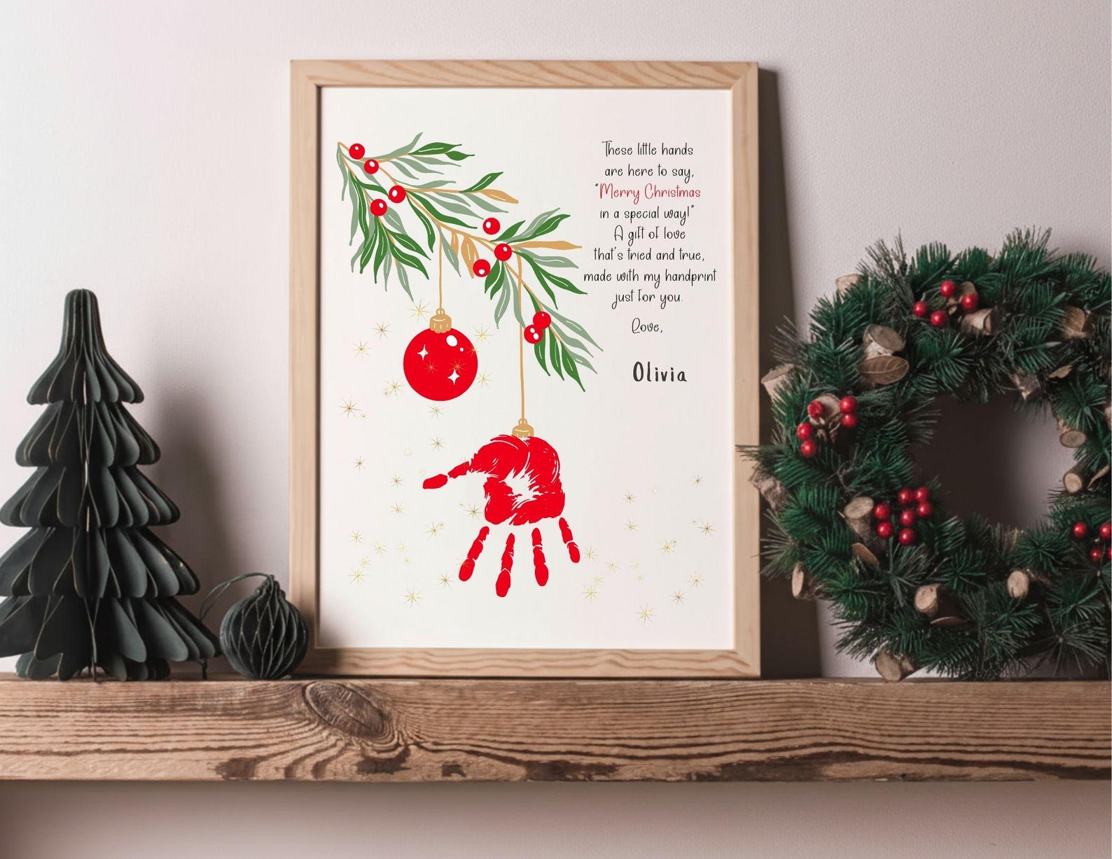 Handprint Ornament Poem Printable – Merry Christmas Keepsake Holiday ...