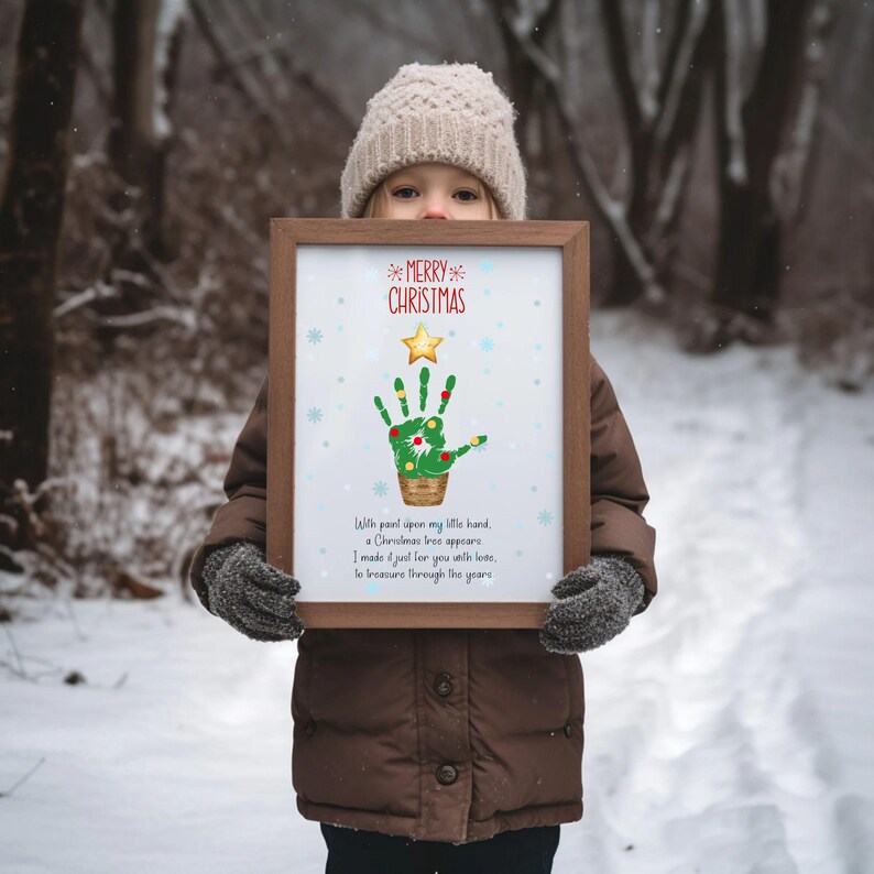 Handprint Christmas Tree Poem – Keepsake Printable for Kids, Holiday ...
