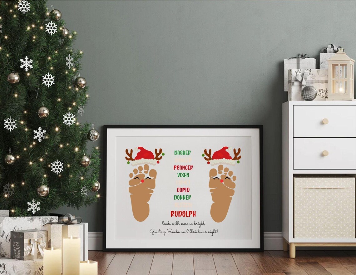 Footprint Reindeer Poem Printable – Rudolph Christmas Keepsake Craft ...