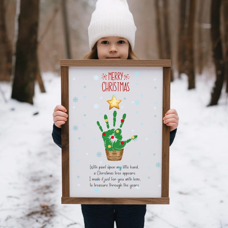 Handprint Christmas Tree Poem – Keepsake Printable for Kids, Holiday ...
