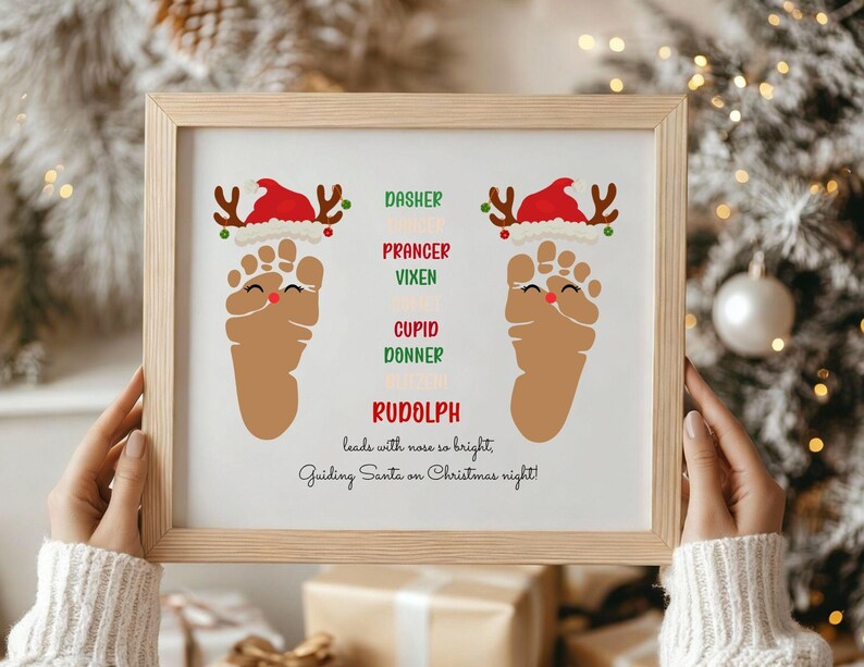 Footprint Reindeer Poem Printable – Rudolph Christmas Keepsake Craft ...