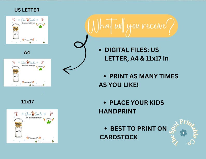 Dear Santa Handprint Footprint Placemat – Christmas Kids Craft ...