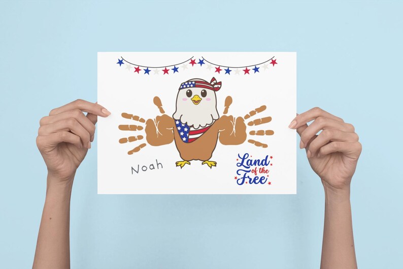 4th of July Handprint Activity for Kids Patriotic Art Printable DIY ...