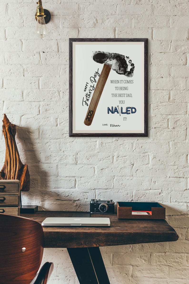 Father’s Day Footprint Craft – “you Nailed It!” Hammer Craft – DIY ...