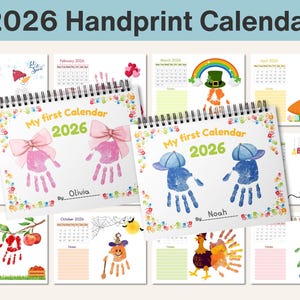 2026 Handprint Calendar Printable | Kids Craft Keepsake | DIY Family ...
