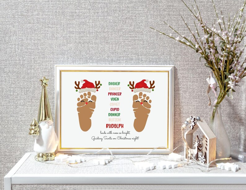 Footprint Reindeer Poem Printable – Rudolph Christmas Keepsake Craft ...
