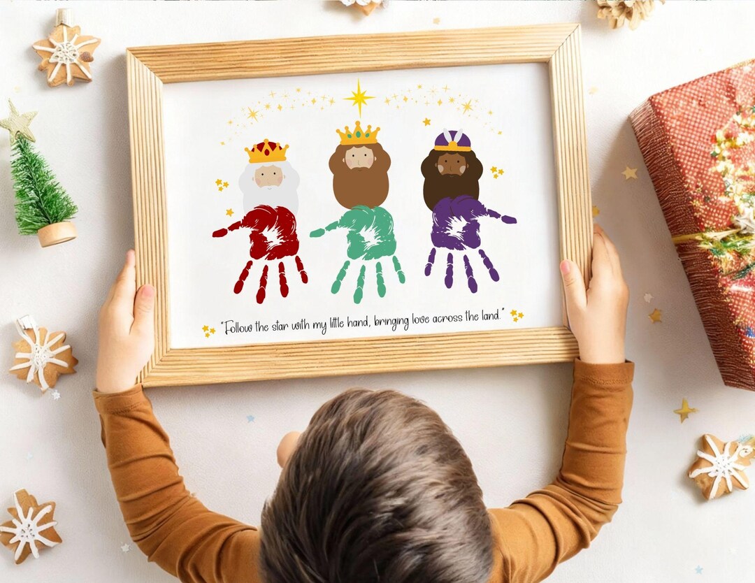Three Kings Star Handprint Christmas Craft – Nativity Kids Handprint ...