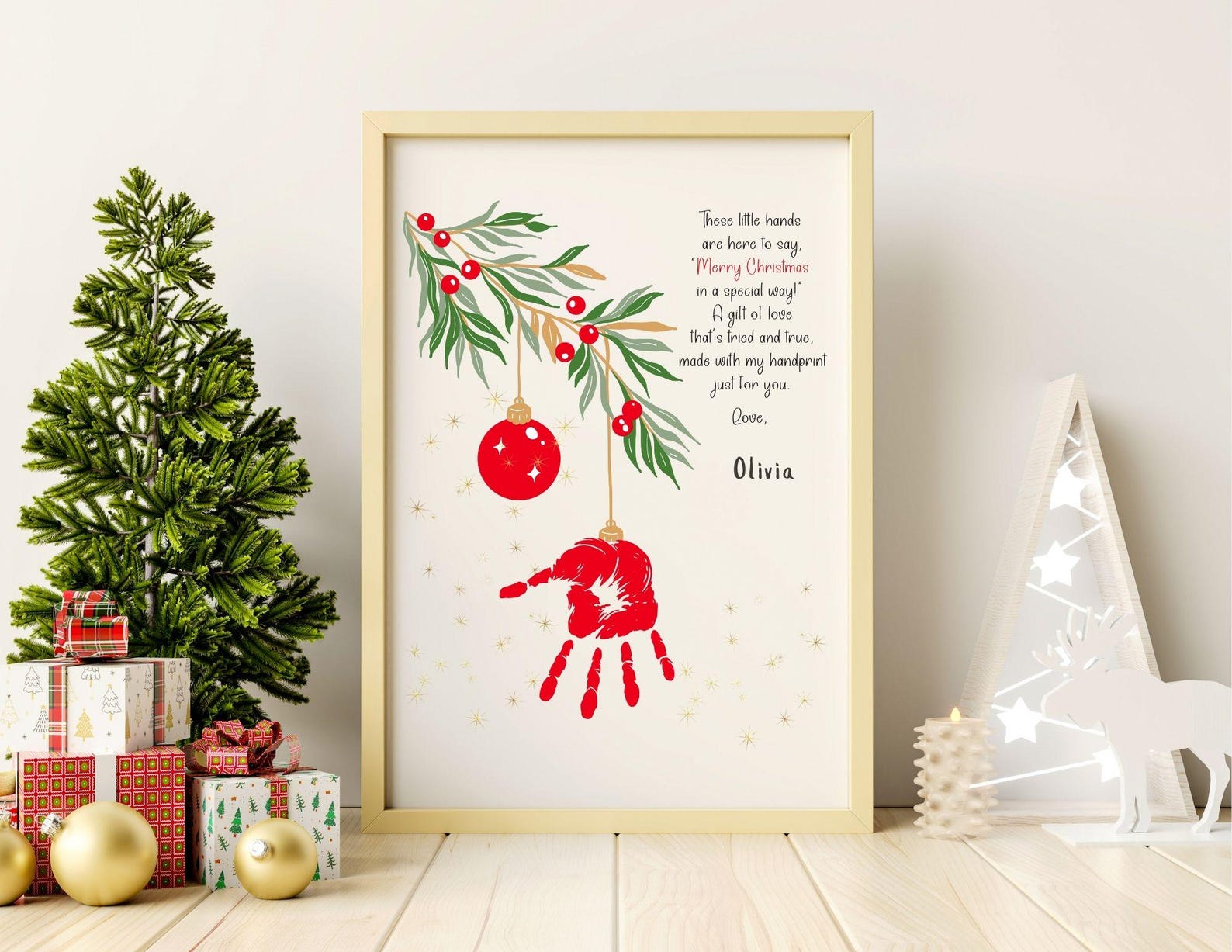 Handprint Ornament Poem Printable – Merry Christmas Keepsake Holiday ...
