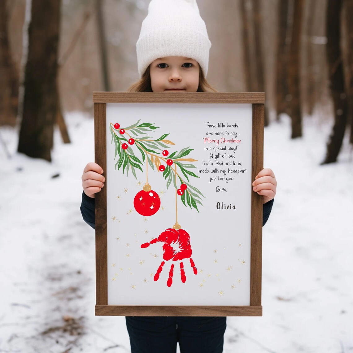 Handprint Ornament Poem Printable – Merry Christmas Keepsake Holiday ...