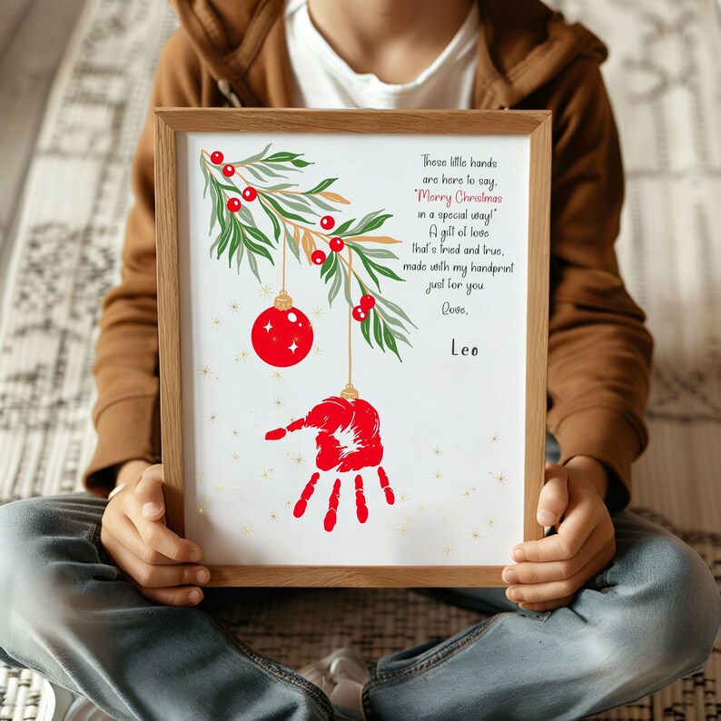 Handprint Ornament Poem Printable – Merry Christmas Keepsake Holiday ...