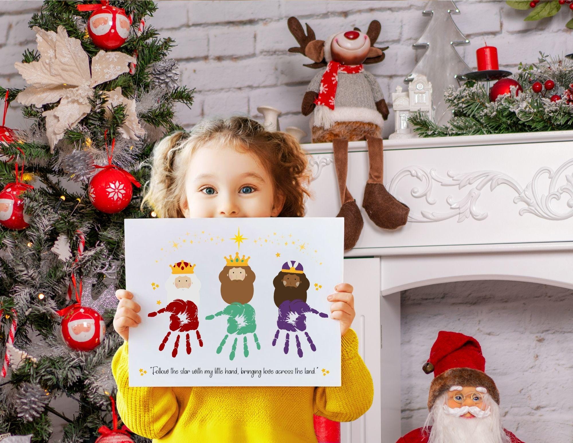 Three Kings Star Handprint Christmas Craft – Nativity Kids Handprint ...