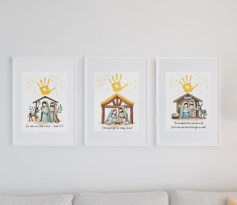 Nativity Handprint Art: Baby Jesus Scene, Christmas Keepsake (digital ...