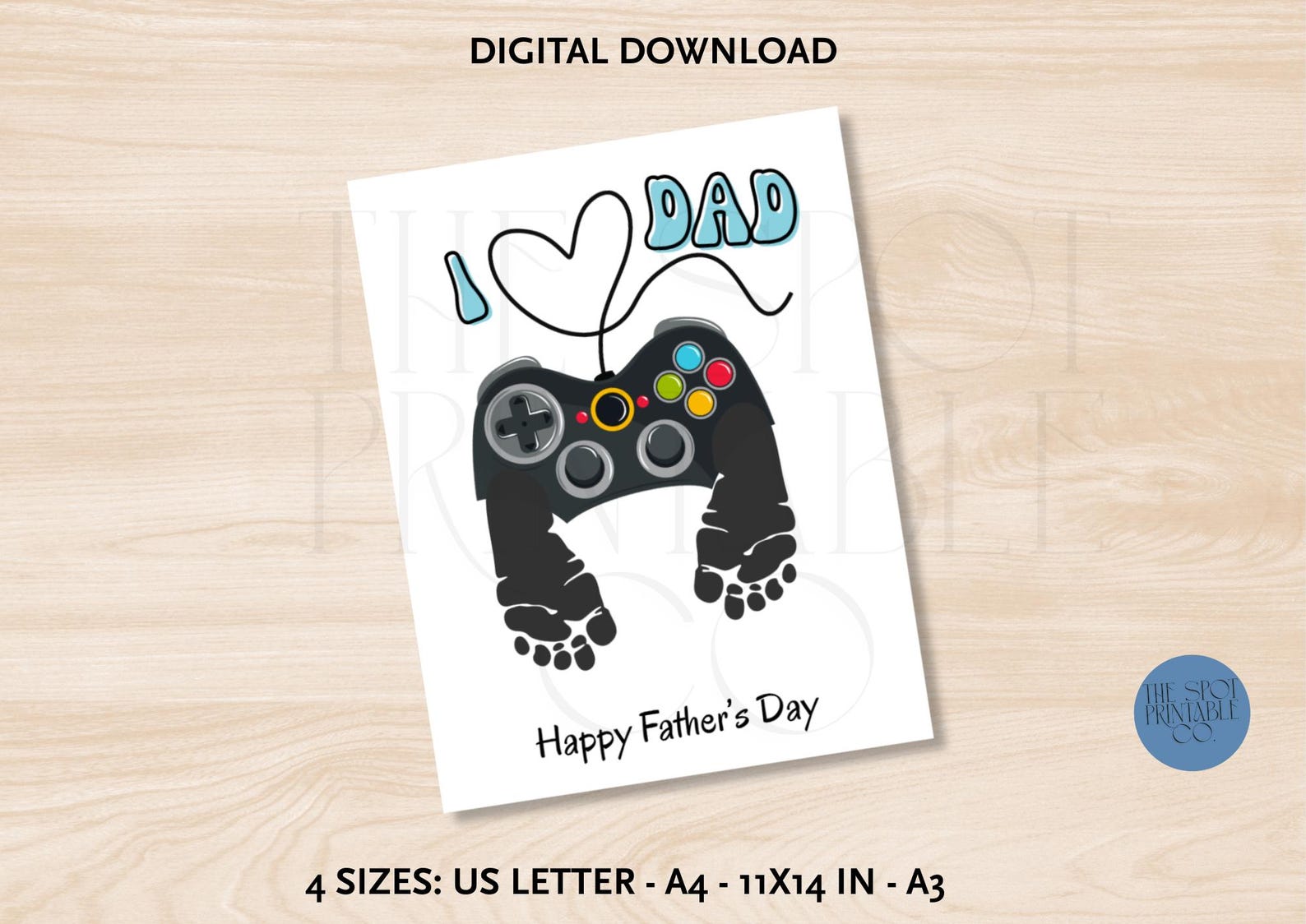 Dad Birthday | Father's Day Handprint Art | Video Game Footprint Stamp ...