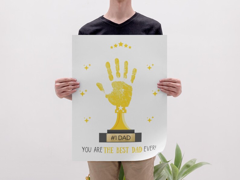 Trophy Handprint Art Craft, Father's Day Gift, for Dad, From Kids, the ...