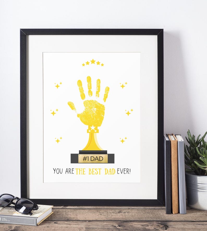 Trophy Handprint Art Craft, Father's Day Gift, for Dad, From Kids, the ...
