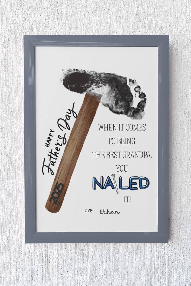 Father’s Day Footprint Craft – “you Nailed It!” Hammer Craft – DIY ...