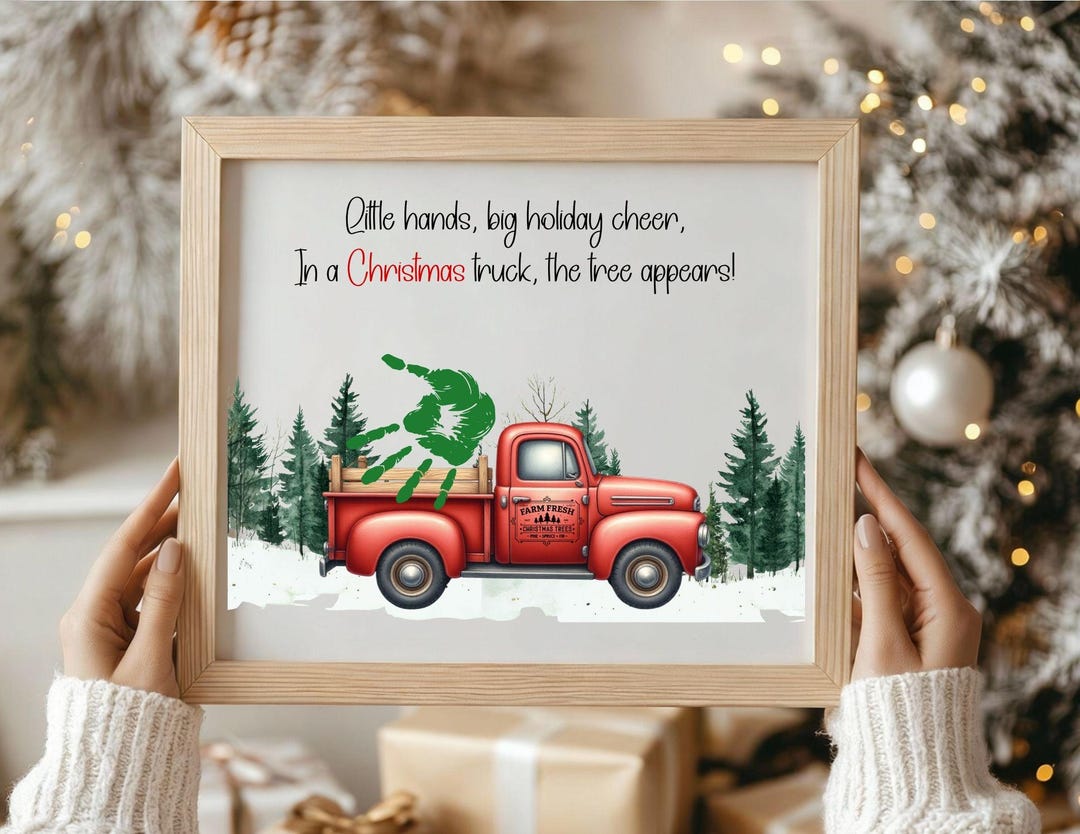 Christmas Truck Handprint Printable, Kids Holiday Keepsake Craft ...