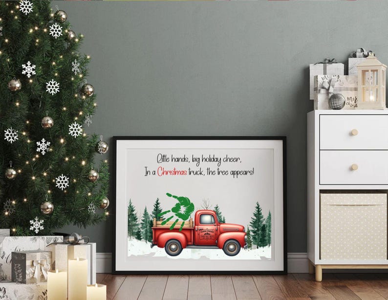 Christmas Truck Handprint Printable, Kids Holiday Keepsake Craft ...