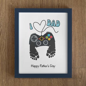Dad Birthday | Father's Day Handprint Art | Video Game Footprint Stamp ...