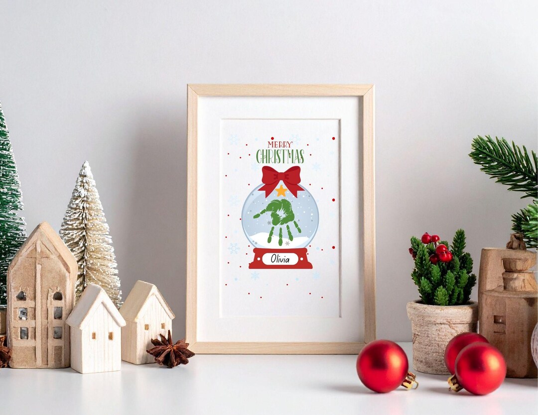 Snow Globe Handprint Christmas Printable – Kids Keepsake Craft Holiday ...